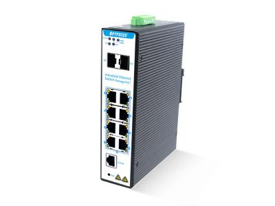 China Industrial 10G PoE Network Switch 4 Port GE TP 8 SFP 2x10G Uplink for sale