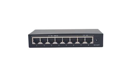China AUTO Negotiation PoE Ethernet Switch Recycling 8 Port 10/100/1000M Switch External PS for sale