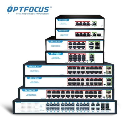 China 6 Port AF PoE Network Switch 4 PoE 10/100M Ports 2 Uplink 100M 15.4W for sale