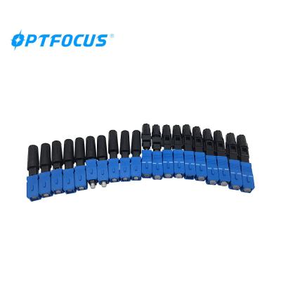 China SC APC SC UPC Fiber Optic Fast Connector 50mm for FTTH FTTB Solution Cables for sale