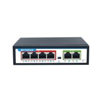 China Industrial 4 Port PoE Switch 4x10/100Mbps PoE 2xUplink 30W Per Port 20km for sale