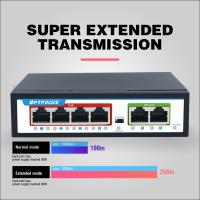 China Industrial 4 Port PoE Switch 4x10/100Mbps PoE 2xUplink 30W Per Port 20km for sale