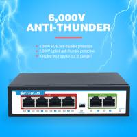 China Industrial 4 Port PoE Switch 4x10/100Mbps PoE 2xUplink 30W Per Port 20km for sale