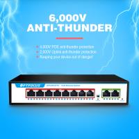 China 10 Port 10/100M PoE Switch 8 PoE + 2 Uplink 30W per Port IEEE 802.3af Metal Case for sale