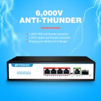 China 5 Port Gigabit PoE Switch 4x PoE 30W 65W 802.3af/at 1x SFP Uplink for sale