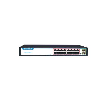 China 16 Port Gigabit PoE Switch 250W 16x10/100/1000Mbps PoE 2xSFP Uplink for sale