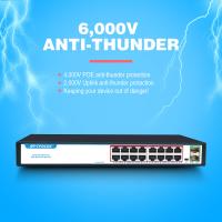 China 16 Port Gigabit PoE Switch 250W 16x10/100/1000Mbps PoE 2xSFP Uplink for sale