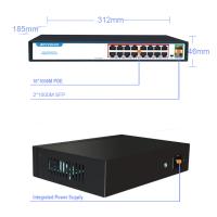 China 16 Port Gigabit PoE Switch 250W 16x10/100/1000Mbps PoE 2xSFP Uplink for sale