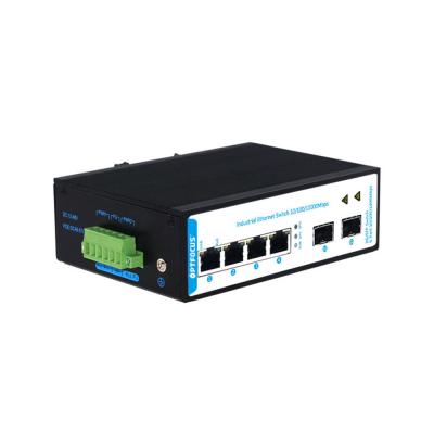 China Industrial 4 Port PoE Managed Switch with 2 Gigabit SFP Uplink 802.3af at for sale