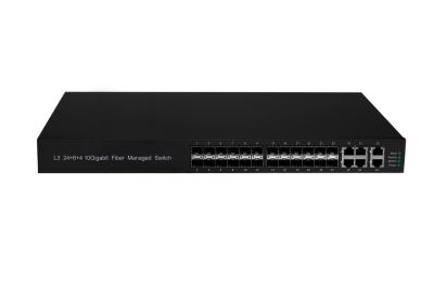 China L3 10Gigabit Managed Fiber Optic Switch 24 SFP Ports 6 Combo Ports 128Gbps Backplane for sale