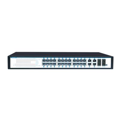 China 28 Port Gigabit PoE Switch 24x PoE 4x Uplink 4x SFP 400W IEEE 802.3af/at for sale
