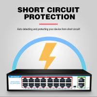 China 16 Port PoE Fiber Switch 20km 2 Gigabit Uplink IEEE 802.3af at 250W for sale