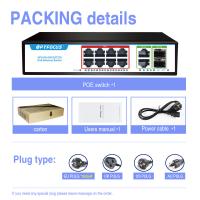 China 8 Port Gigabit PoE Switch 8x10/100/1000Mbps PoE 2xUplink RJ45 2xSFP 20Gbps 110-240V for sale