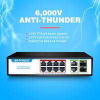 China 8 Port Gigabit PoE Switch 8x10/100/1000Mbps PoE 2xUplink RJ45 2xSFP 20Gbps 110-240V for sale
