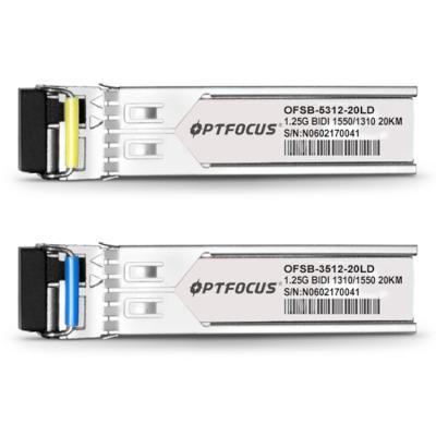 China OPTFOCUS 1.25G SFP Optical Transceiver OFSB-5312-20LD Bi-Directional SM SC 20km 1550/1310nm for sale