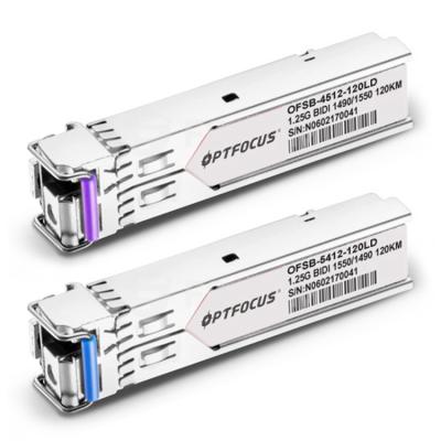 China OPTFOCUS 1.25G SFP Optical Transceiver SM SC 120km 1490nm/1550nm Single Fiber Bi-Di for sale