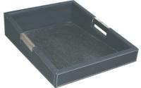 China PU Hotel Leather Guestroom Shoe Basket Easy clean  Durable for sale