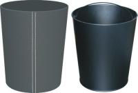 China PULV Hotel Leather Products PU Leather Hotel Trash Bins Round Shape for sale