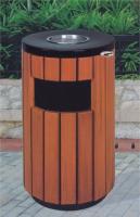 China Camphor Wood Steel Garbage Bin Dia 400*H755mm with ashtray top lid for sale