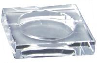 China Square Hotel Ashtrays Glass Ashtray Transparent For Guestroom for sale
