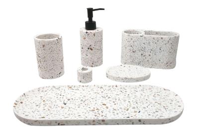 China Hotel Guestroom Resin Collection Includes Imitation Ceramic Amenity Tray Soap Dish for sale