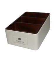 China Customizable PU Leather Shoe Basket for High End Hotels Hotel Leather Products for sale