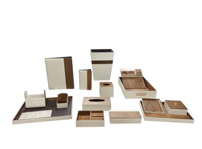 China Customizable PU Leather Products with Durable PU Material and Embossed Logo Options for Luxury Hotels for sale