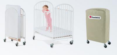 China Hotel Crib Bed metal folding crib with compact design and foam mattress designed for hotel guest comfort and convenience for sale