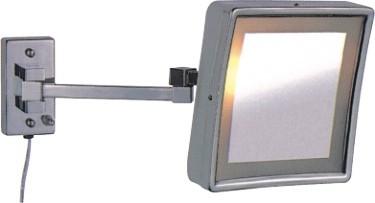 China Cosmetic Bathroom Hairdressing magnifer mirror Chrome Square LED Desktop for sale