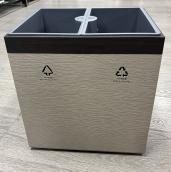 China Customized Hotel Recycled Leather Trash Can PU Leather Environmentally Friendly Double Layer Recycling Bin Hotel Room Trash Can for sale