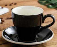 China Factory Custom Ceramic Large Capacity Coffee Cup Saucer Colorful Latte Cup and Cappuccino Mug Set for sale