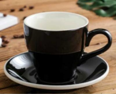 China Factory Custom Ceramic Large Capacity Coffee Cup Saucer Colorful Latte Cup and Cappuccino Mug Set for sale