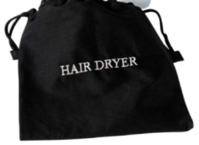 China Custom Logo High-End Velvet Storage Bags for Hotel Hair Dryers Customizable Flocked Pouches for Guesthouses Boutiques for sale
