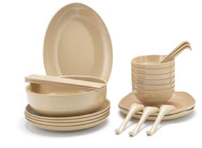 China 100% Eco-friendly Rice Husk Plates and Cutlery - Biodegradable and Dishwasher Safe for Hotels for sale