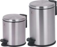 China Hotel Waste Bins stainless steel pedal operated odour proof silent closure plastic inner multiple capacities for hospitality for sale