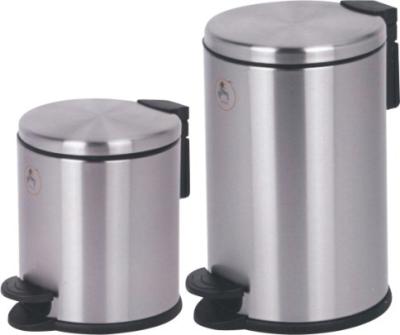 China Hotel Waste Bins stainless steel pedal operated odour proof silent closure plastic inner multiple capacities for hospitality for sale