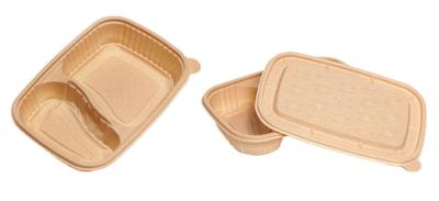 China Biodegradable Disposable Rice Husk Fiber  Meal box for cold or hot food for sale