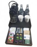 China Bathroom PU leather Amenity Tray With Drawer 300*400*100mm for high end hotels for sale