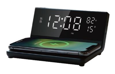 China Hotel Alarm Clock Wireless Charger Bluetooth Speaker RGB Light USB for sale