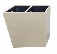 China PU Leather Covered Hotel Waste Bins with Double Layer and Two Metal Inner Compartments Offering Practical Waste Disposal for sale