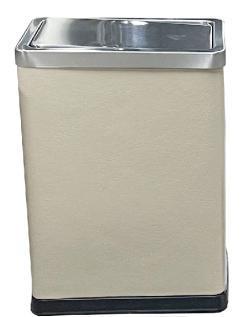 China Durable Hotel Waste Bins Featuring Removable Top Metal Liner With PU Leather Cover for sale
