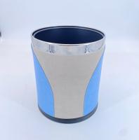 China Double Layer Hotel Waste Bins with Metal Liner and PU Leather Cover Perfect for Hotel Guestroom for sale
