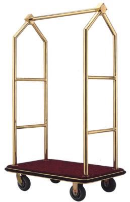 China Luggage Cart Featuring Heavy Duty Copper Frame and Rubber Wheels with Braking System for sale