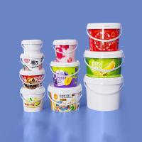 China Eco Friendly CMYK Print PP/PE Durable Food Buckets With Lids Pails For Durable Waterproof Storage for sale