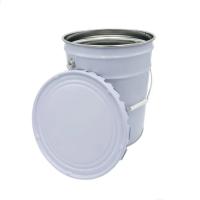 China 25 Liter Industrial Strength Oil Paint Bucket With Lid Rust Resistant Coating And Sturdy Steel Handle for sale