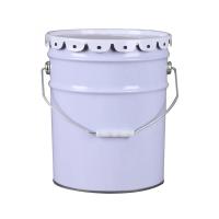 China Customized Logo 3.5 Liter Square Bottom Iron Seed Bucket Flower Planter With Snap On Lid for sale