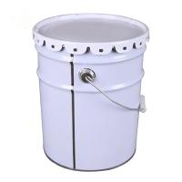 China Customized Logo 3.5 Liter Square Bottom Iron Seed Bucket Flower Planter With Snap On Lid for sale