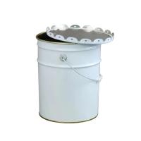 China Durable Metal Drum Seed Storage Iron Paint Bucket Metal With Handle And Holes for sale