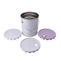 China Silver Galvanized Iron Seed Storage Open Head Steel Pail With Snap On Lid And Yard Outdoor for sale