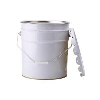 China Customizable Cylindrical Iron Metal Paint Bucket And Lid For Chemical Liquid Storage for sale